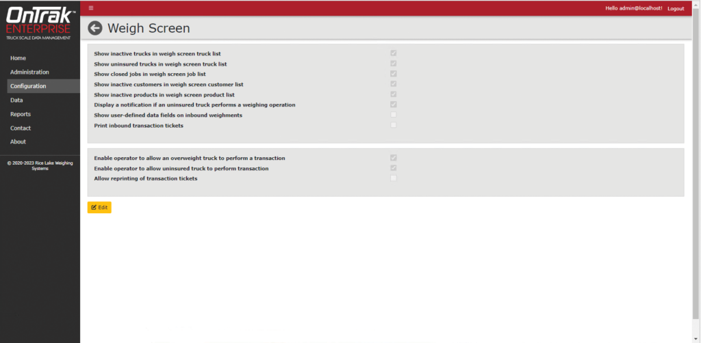 Gestión de datos de básculas para camiones OnTrak Enterprise ...